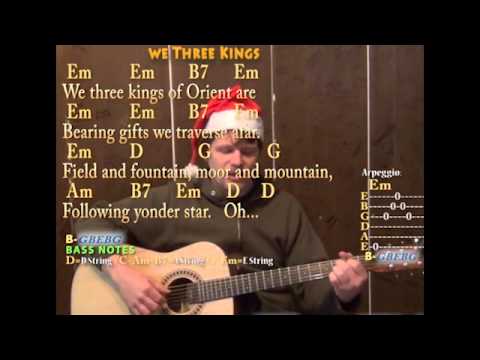 We Three Kings (Christmas) Fingerstyle Guitar Cover Lesson with Lyrics ...
