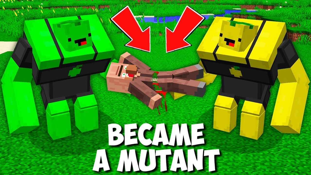 How to BECOME A MUTANT TO TROLL VILLAGERS in Minecraft ? LEMON AND LIME ...