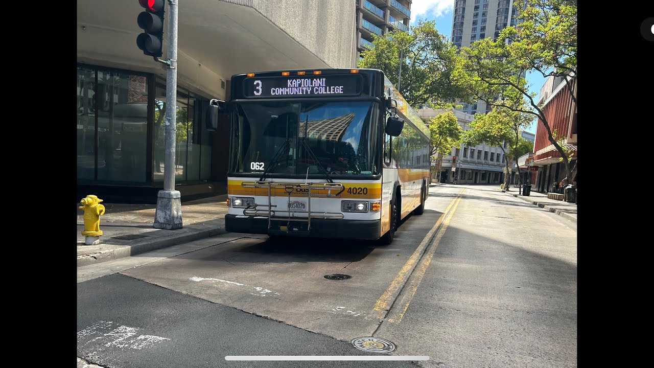 Thebus Honolulu Bus' 4020 Gillig Low Floor 40' Ft Route 3 Kapiolani ...