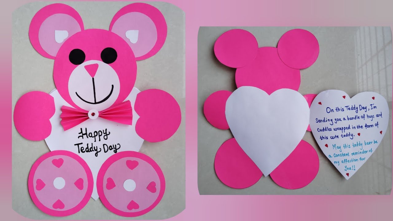 Cute and easy paper teddy bear| teddy day| Valentine's day gift idea # ...