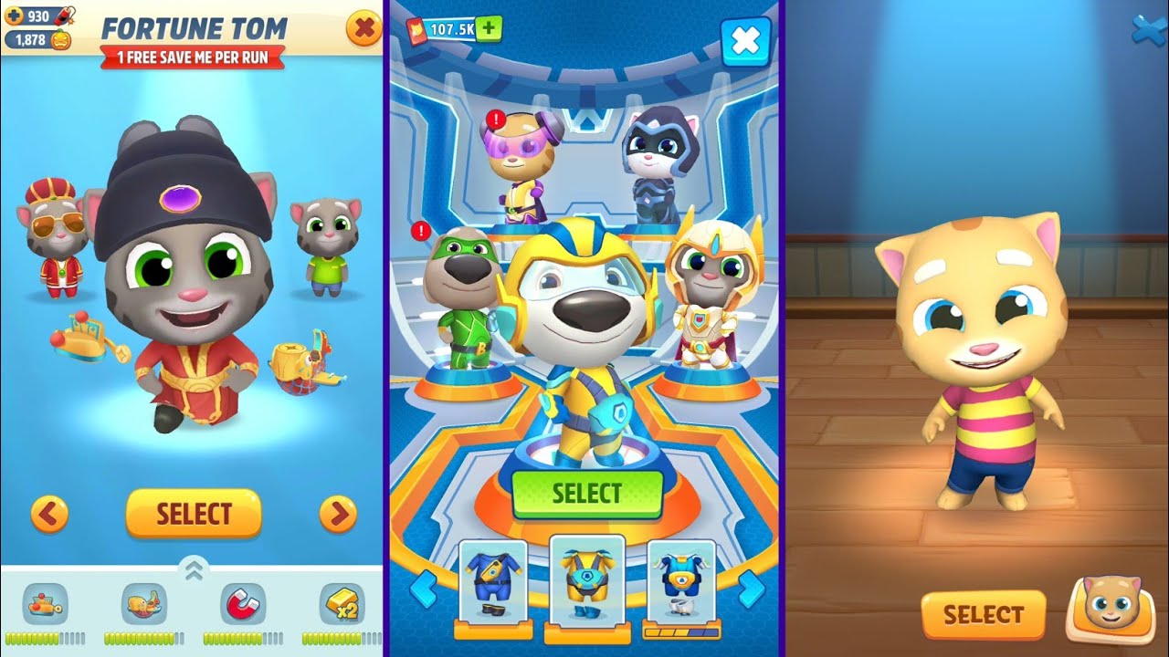 Talking Tom Gold Run Chinese Version Fortune Tom vs Hero Dash Sunbeam ...
