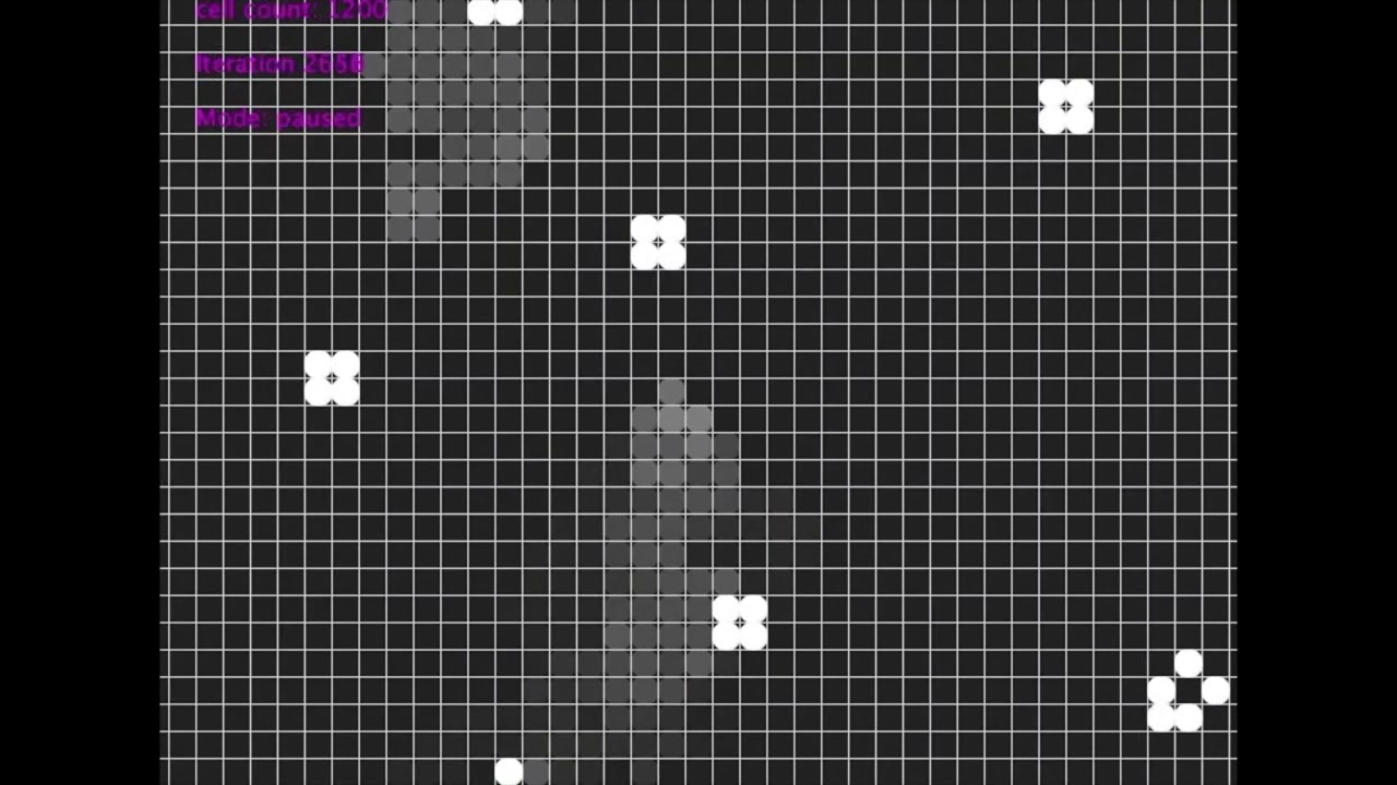 Conway's Game Of Life with trailing path - YouTube