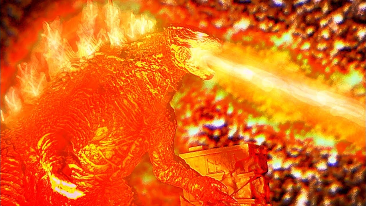 burning godzilla 2019 atomic breath | stop motion test animation - YouTube