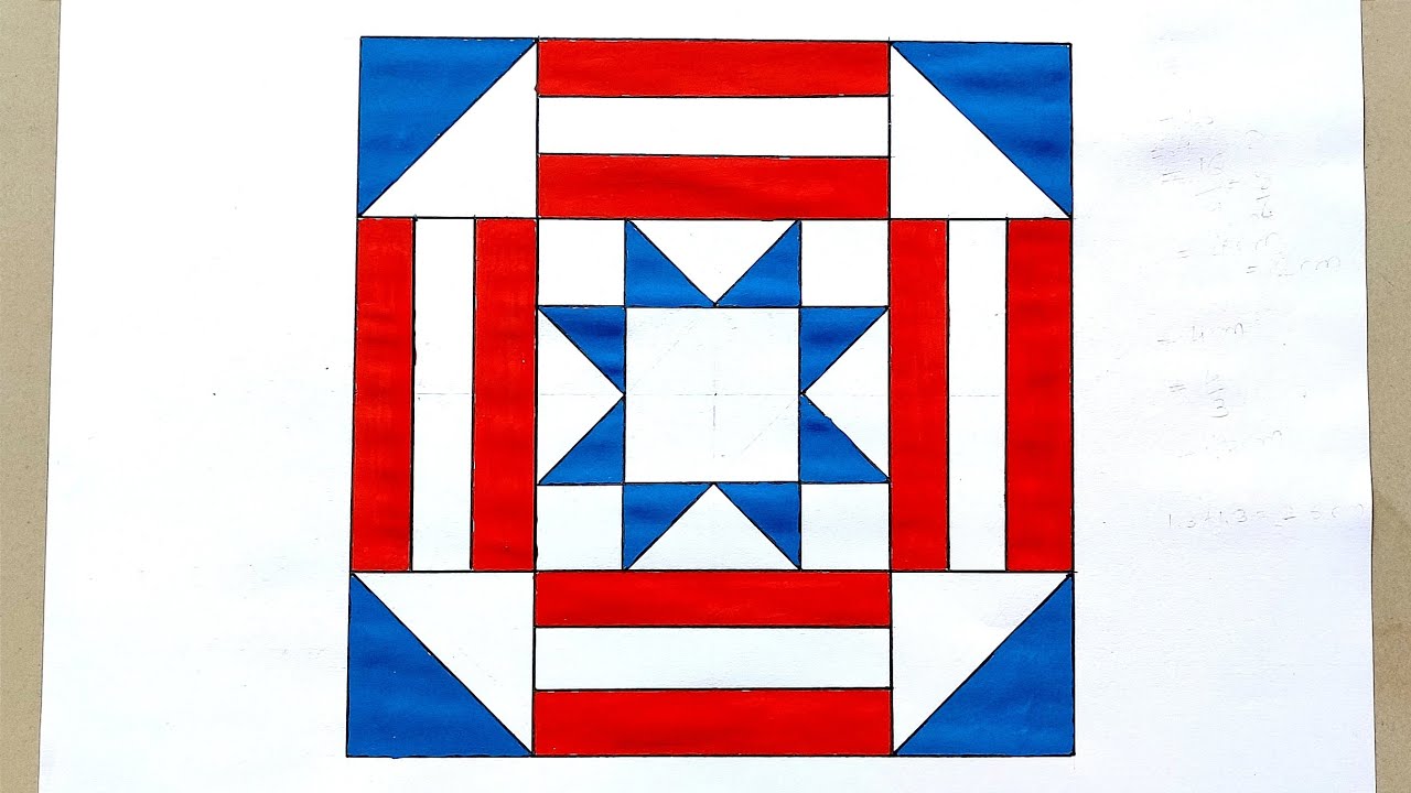 Simple Geometric Square Art | Easy Geometric Art Drawing | How to Draw ...