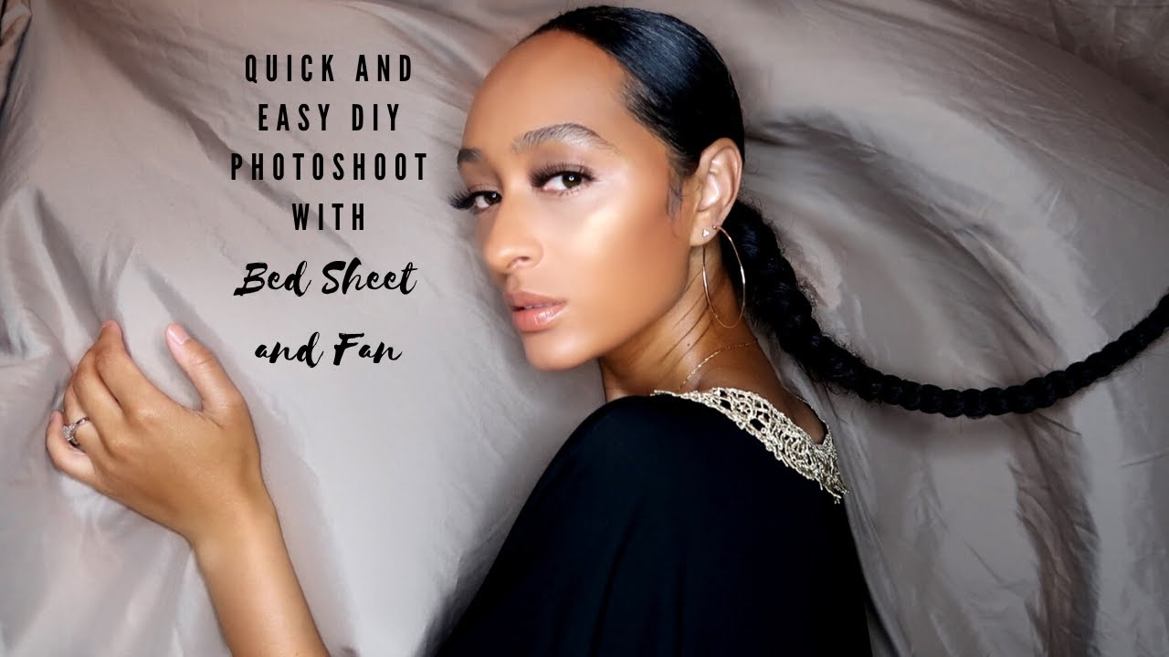 Quick and Easy DIY Photoshoot with bed sheet and fan - YouTube