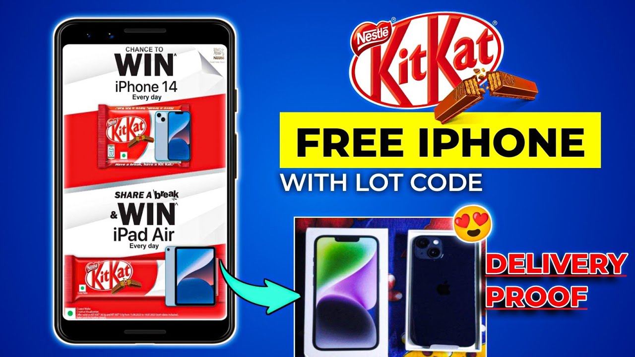 Kitkat iphone offer || Kitkat lot code || Free iphone 14 || Free ...
