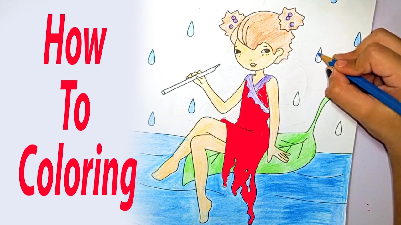 How To sketch Girl Coloring | Art Video | Drawing | How to draw a gir ...