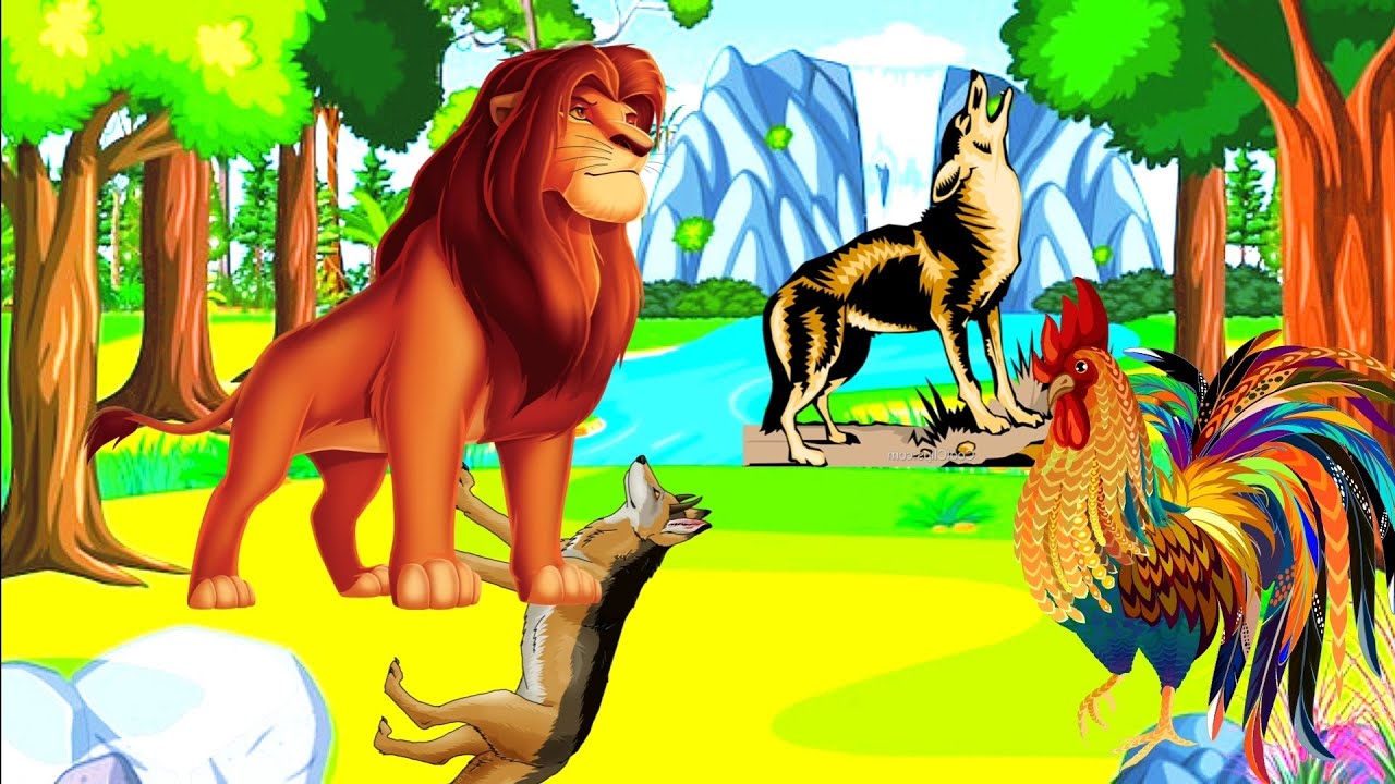 shair, murga or lomri ki kahani | shair murgy ki dosti | Lion, chicken ...