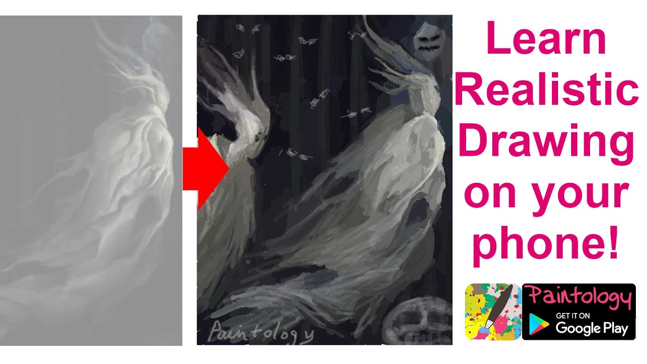Part 1 - Full live tutorial | Draw haloween ghosts using Paintology! # ...