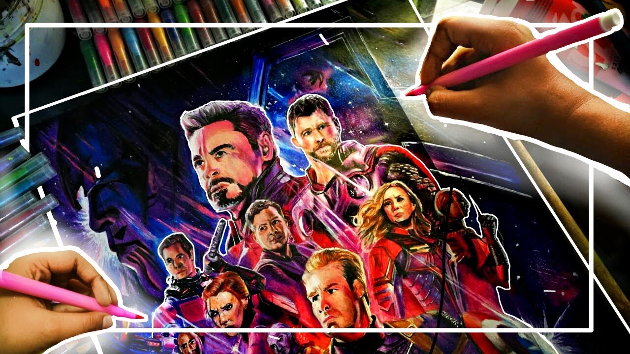 AVENGERS ENDGAME DRAWING| SPEEDART BY NODX ART - YouTube