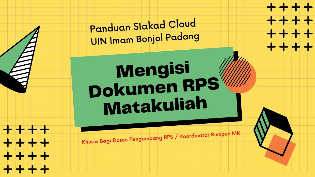 Modul Siakad Cloud - Panduan Dosen Pengembang RPS mengisi dokumen RPS ...