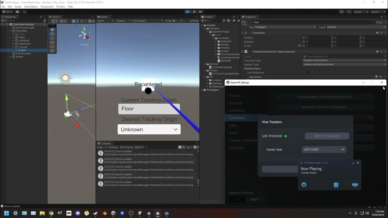 OpenXR HTC Vive Tracker not working in Unity with OpenXR Plugin and ...