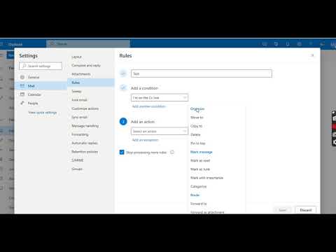 Create an Inbox Rule in Office 365. - YouTube