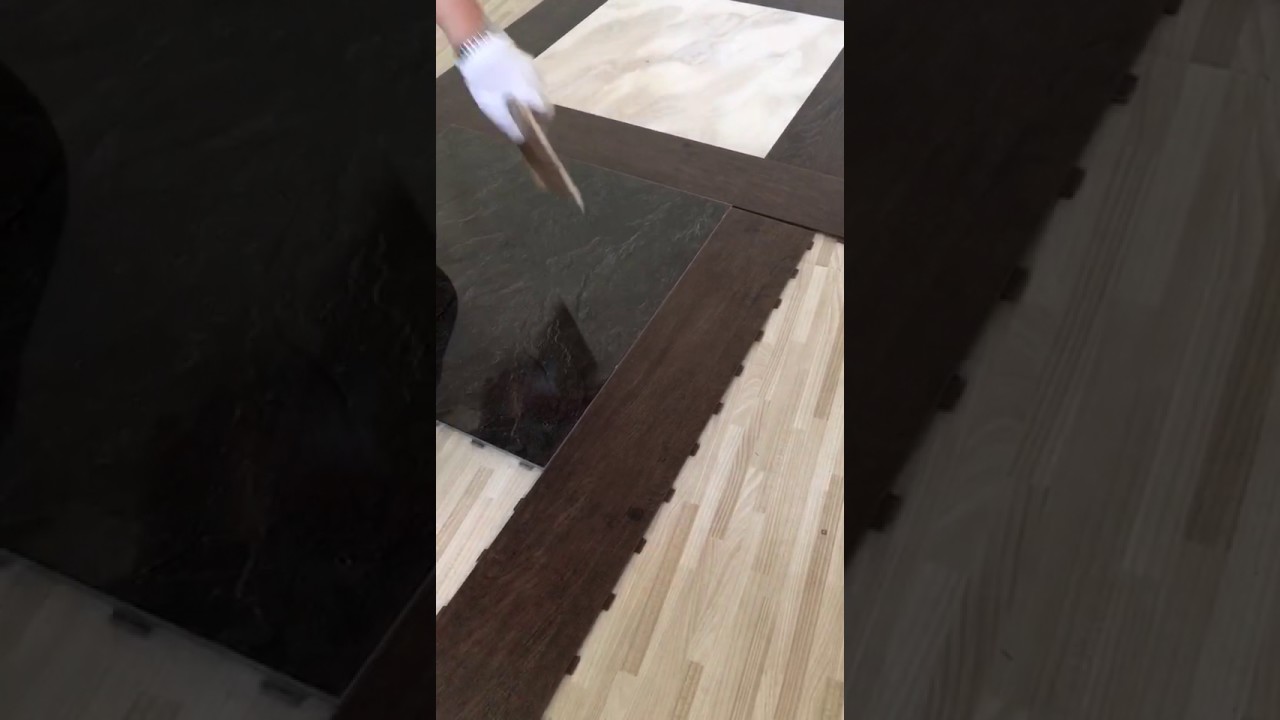 marble looking laminate flooring installation - YouTube
