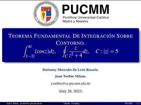 TEOREMA FUNDAMENTAL DE INTEGRACIÓN SOBRE CONTORNO | Variables Complejas ...
