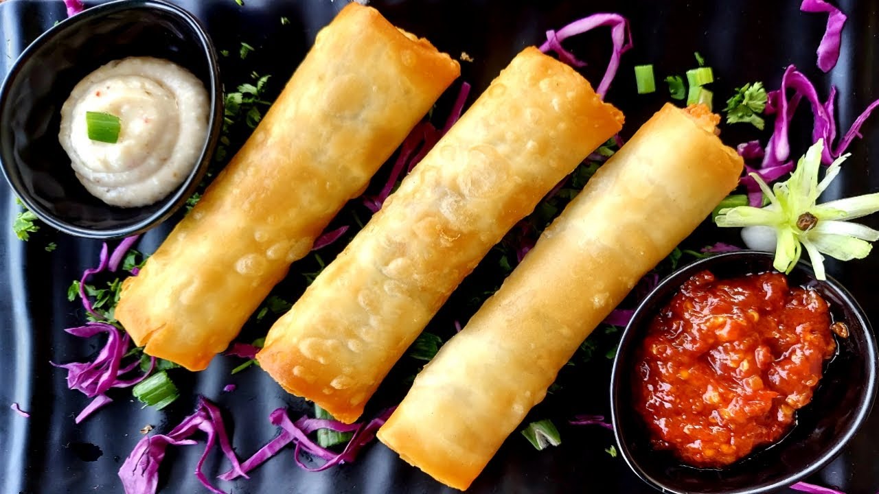 Crispy Cheesy Spring Rolls At Home l Mushroom cheese Spring Roll Recipe ...