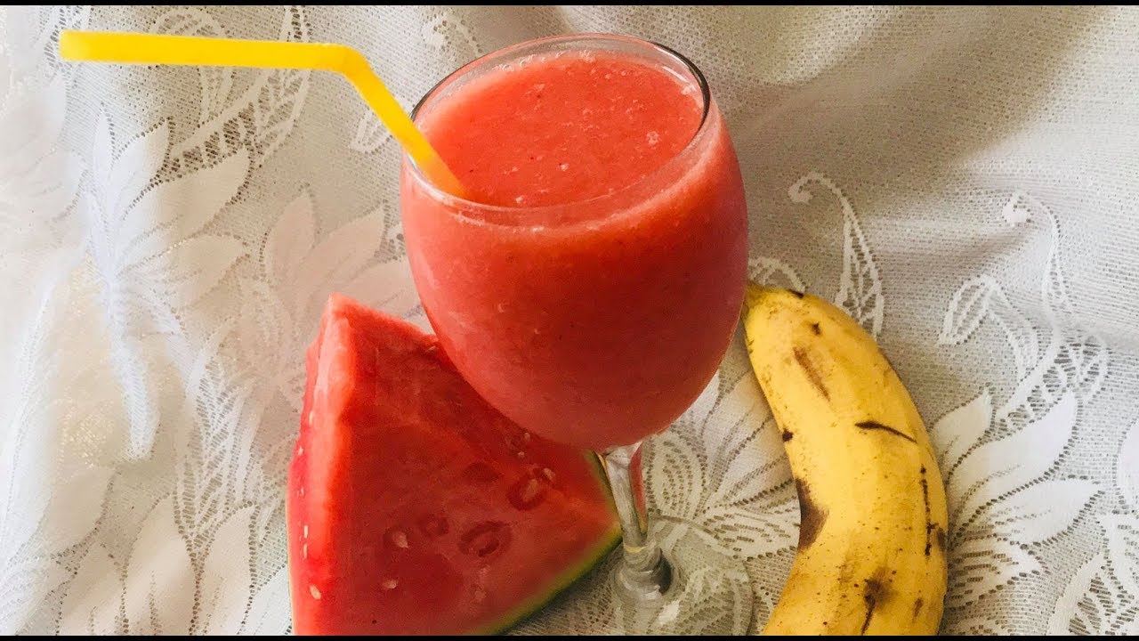 তরমুজের স্মুদি রেসিপি - Tormuj Smoothie Recipe - তরমুজ কলার স্মুদি ...