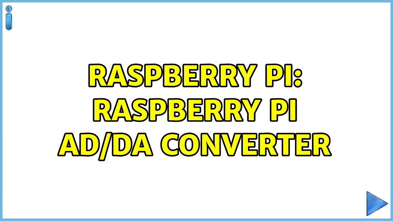 Raspberry Pi: Raspberry Pi AD/DA converter - YouTube