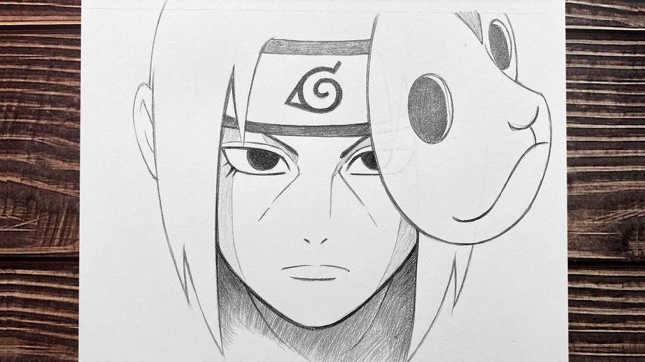Easy anime sketch | how to draw Uchiha Anbu - [Naruto] | anime boy ...