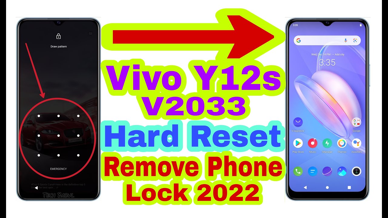 Vivo Y12s (V2033) Hard Reset/Remove Phone Lock 2022 || Unlock Pattern ...