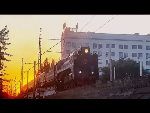"На закате дня" Паровоз П36 0218 "Генерал" с ретро-поездом Таганрог ...