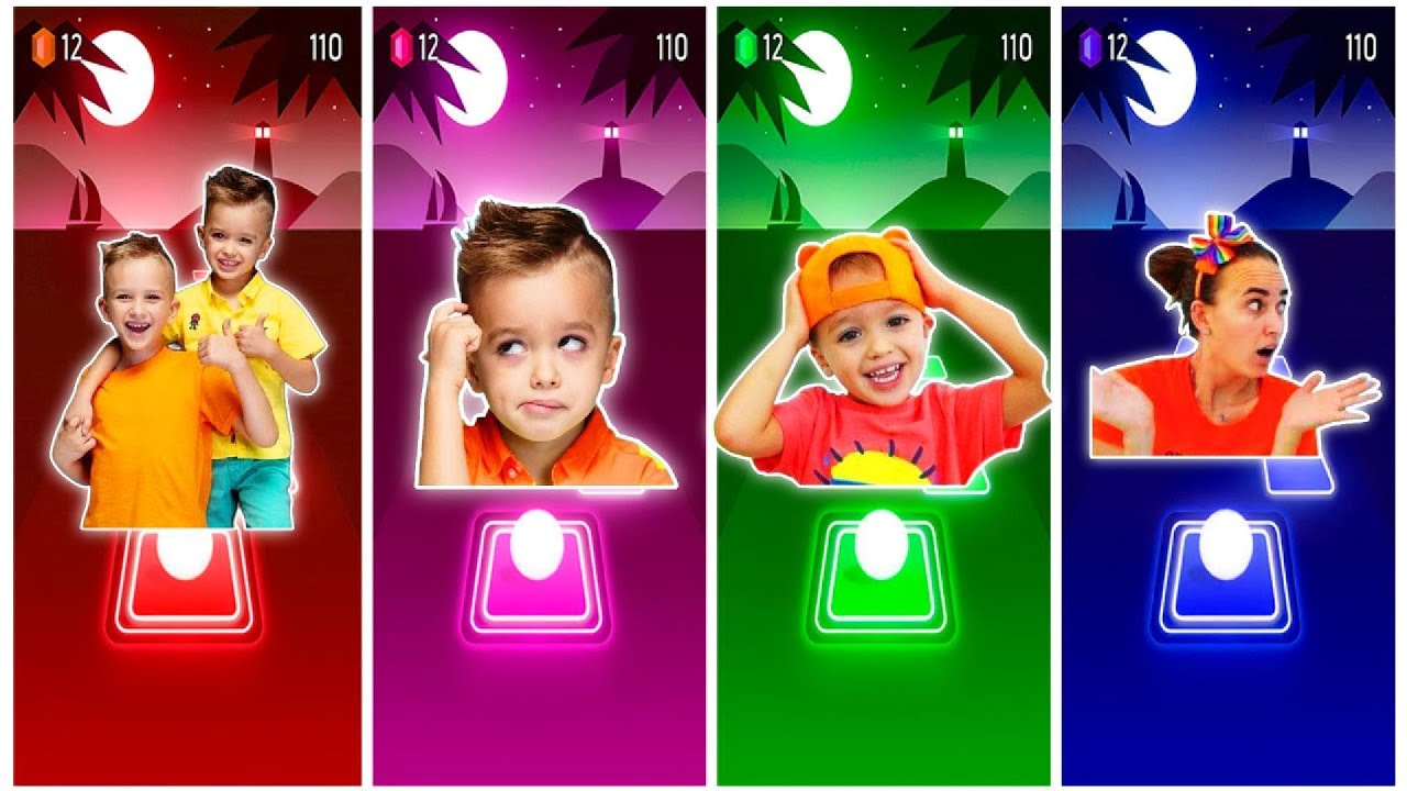 vlad and niki's epic tiles hop battle । vlad & niki 🎶 tiles hop edm ...