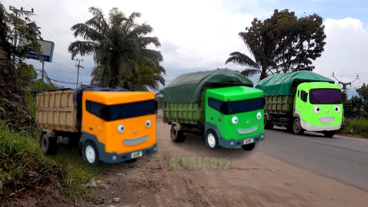 wadidaw!!! Mobil truk hijau vs truk kuning berubah jadi mirip max cris ...
