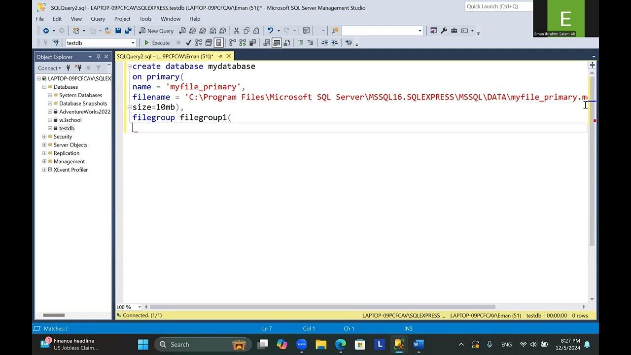 Section 4 Revision (FileGroup & Files) - YouTube