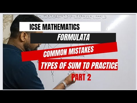 icse maths formula, common mistakes, important sums, 2024 - YouTube