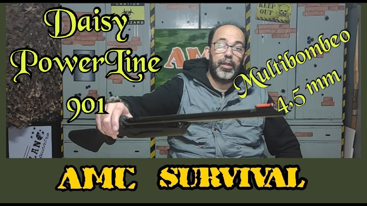 Daisy Powerline 901, Rifle Multibombeo 4,5 mm dual ammo - YouTube