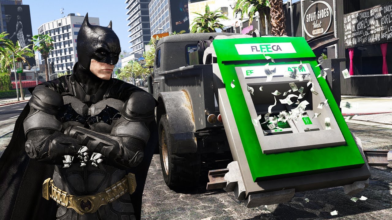 Robbing ATM's as BATMAN in GTA 5! - YouTube