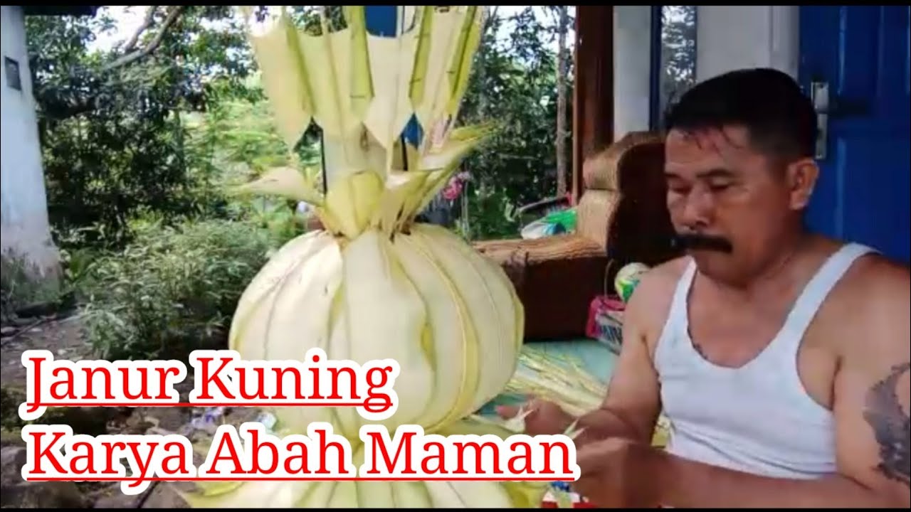 Cara membuat janur kuning sederhana buat acara hajatan||Abah Maman ...