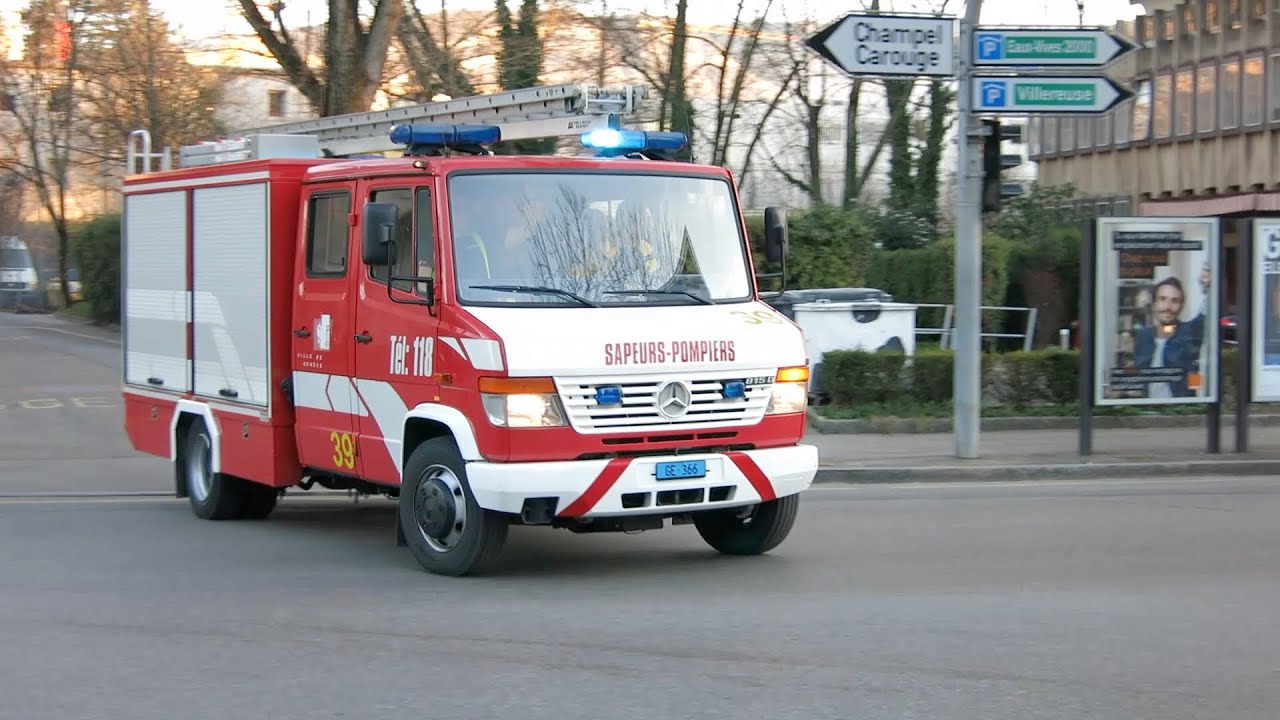 Pompiers Genève fourgon 39 // Truck 39 Geneva - YouTube