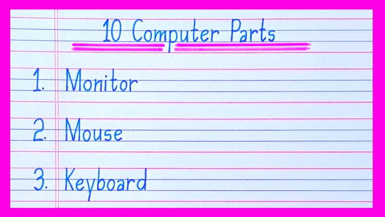 10 computer parts name in english | computer parts name | name of ...