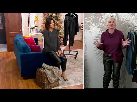 LOGO By Lori Goldstein Faux Leather Jogger on QVC