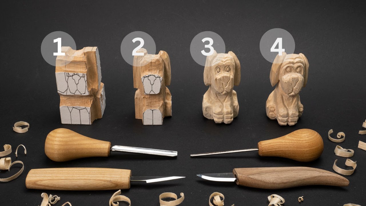 4 Simple Steps to Wood Carve an Adorable Puppy - A Tutorial for ...