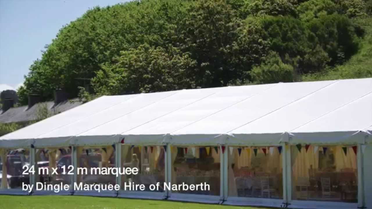 24 x 12 m marquee for seaside wedding in Porthgain - YouTube