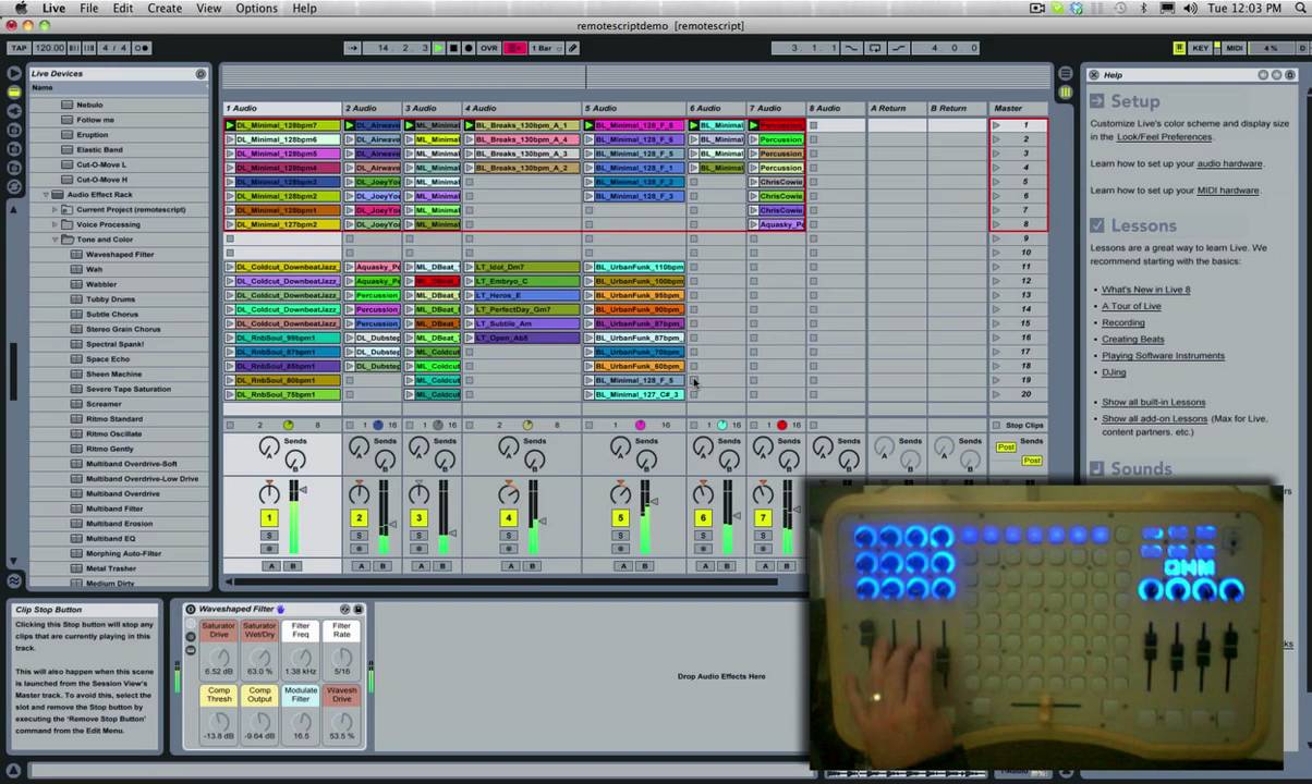 Livid Ohm64 and Ableton Live: remote script - YouTube