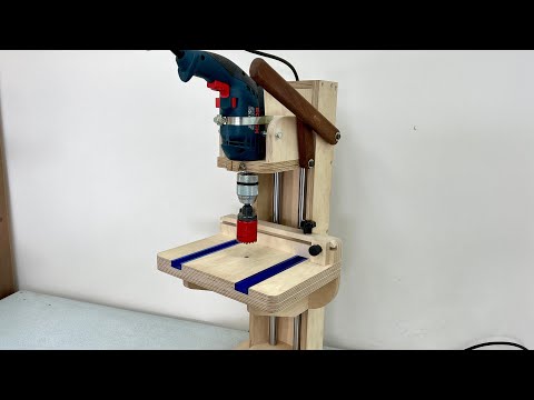 DIY!! Making a Homemade Drill Press // Sütunlu Matkap Tezgahı Yapımı