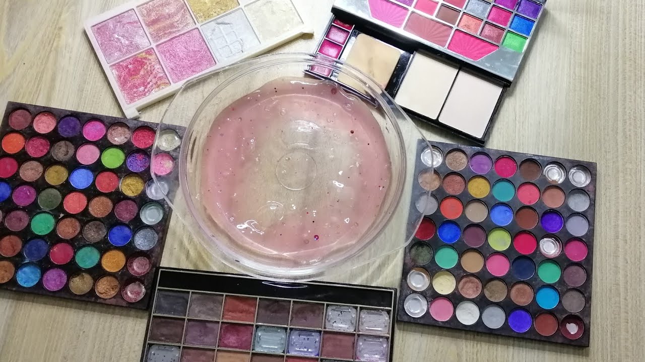 Colouring and Mixing Makeup In slime #slimeasmr - YouTube