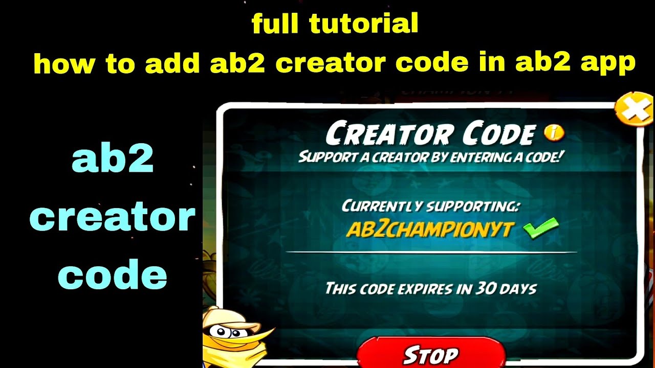 How to add creator code in angry birds 2 game complete Tutorial ...