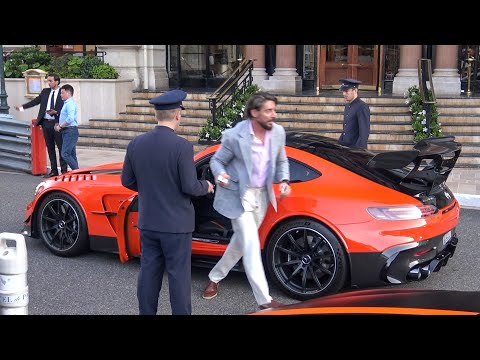 Italian Billionaire arriving with his MERCEDES GT BLACK SERIES at Hotel de Paris in Monaco!!