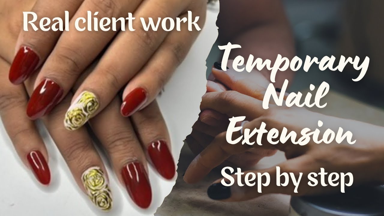 Temporary Nail Extension Step By Step | Full Video - YouTube