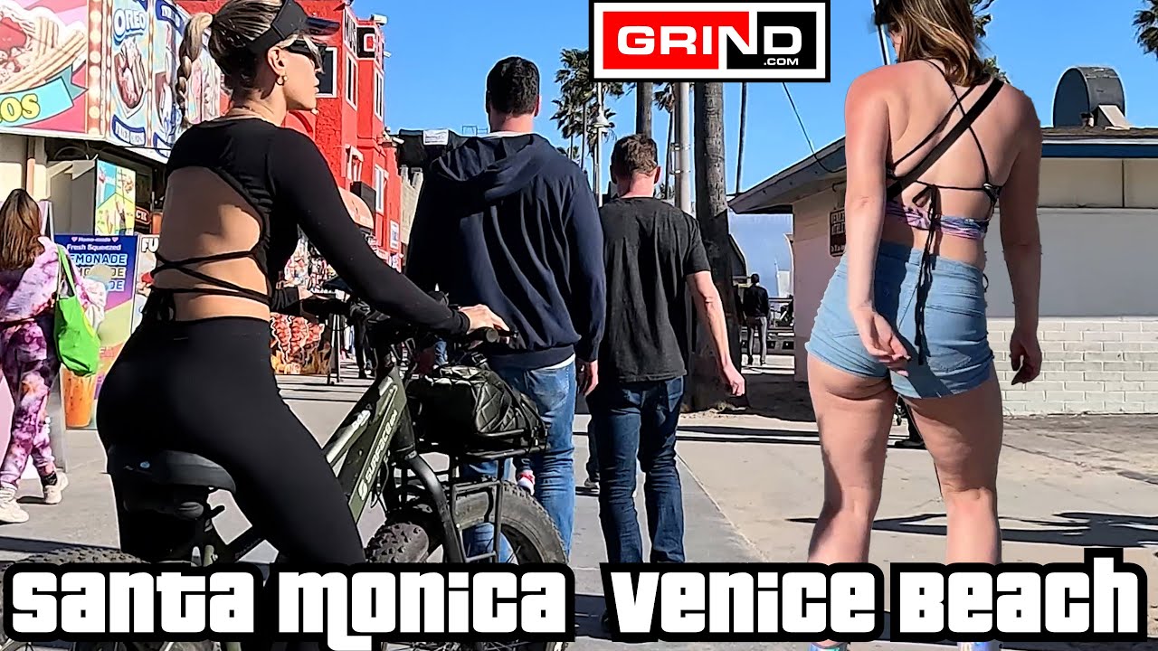 4K Venice Beach Boardwalk Roller Disco Plaza Virtual Bike Tour. - YouTube