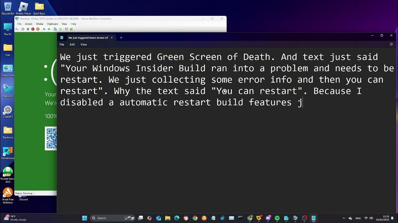 Windows 10 Green Screen Of Death (GSOD) - YouTube
