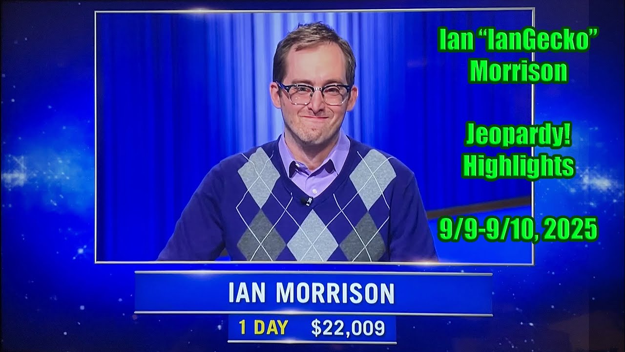 Ian Morrison "Ian Gecko" Jeopardy Highlights - YouTube