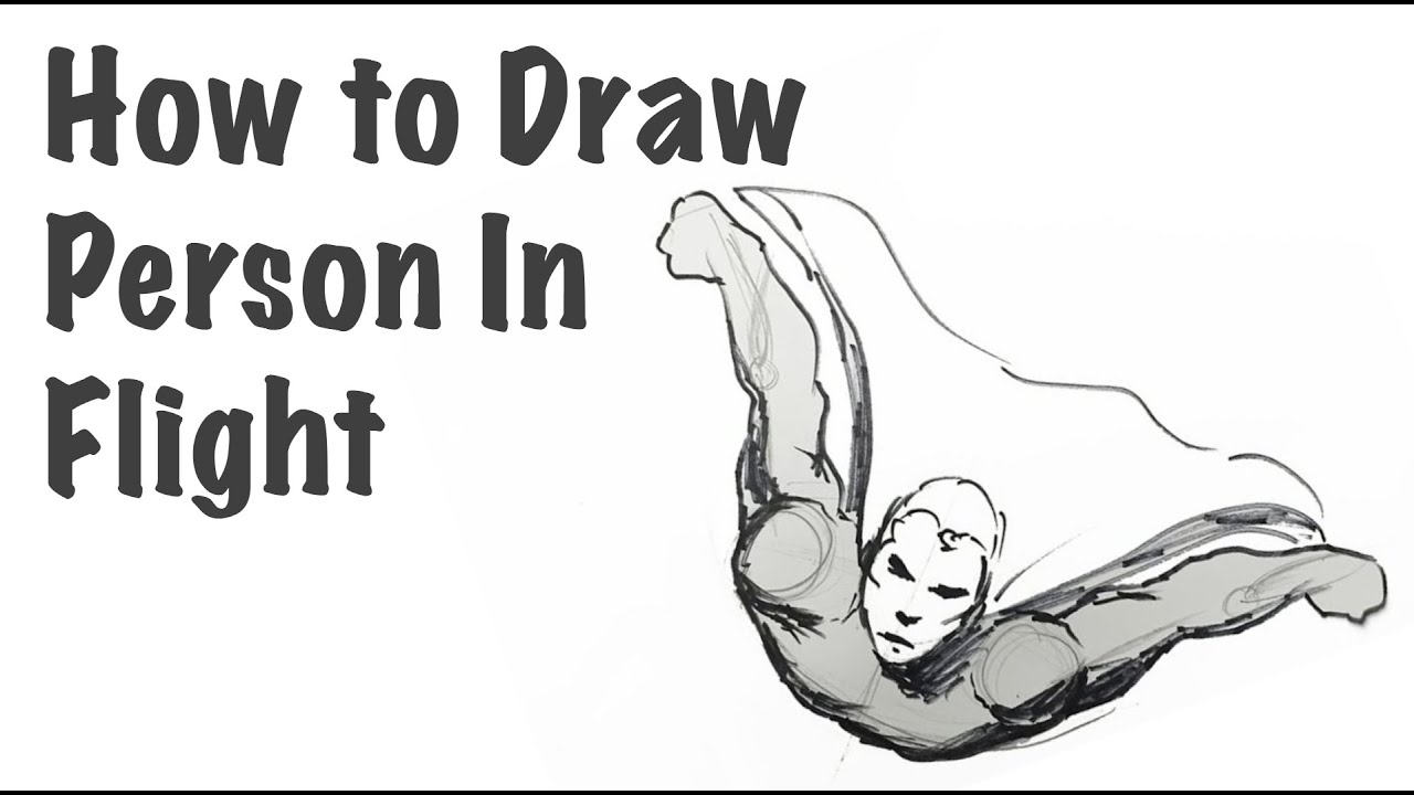 How to Draw a Person In Flight (outstretched) - YouTube