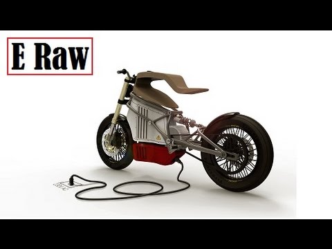 E-Raw, electric cafe-racer prototype motorcycle showing the modern ...