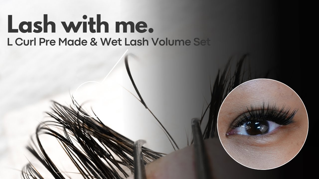 L Curl Wet Lash + 3D Pre Made Volume Lash Set / Eyelash Extension ...