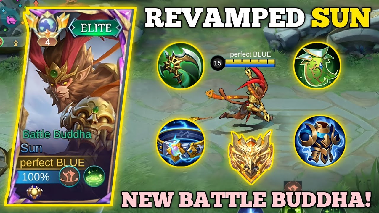 REVAMPED SUN, NEW BATTLE BUDDHA!🥚| SUN BEST BUILD AND EMBLEM -MLBB🔥 # ...